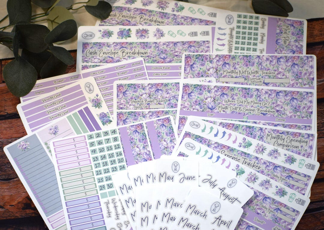 TBM BBP Workbook Sticker Kit, Purple Blooms - Etsy