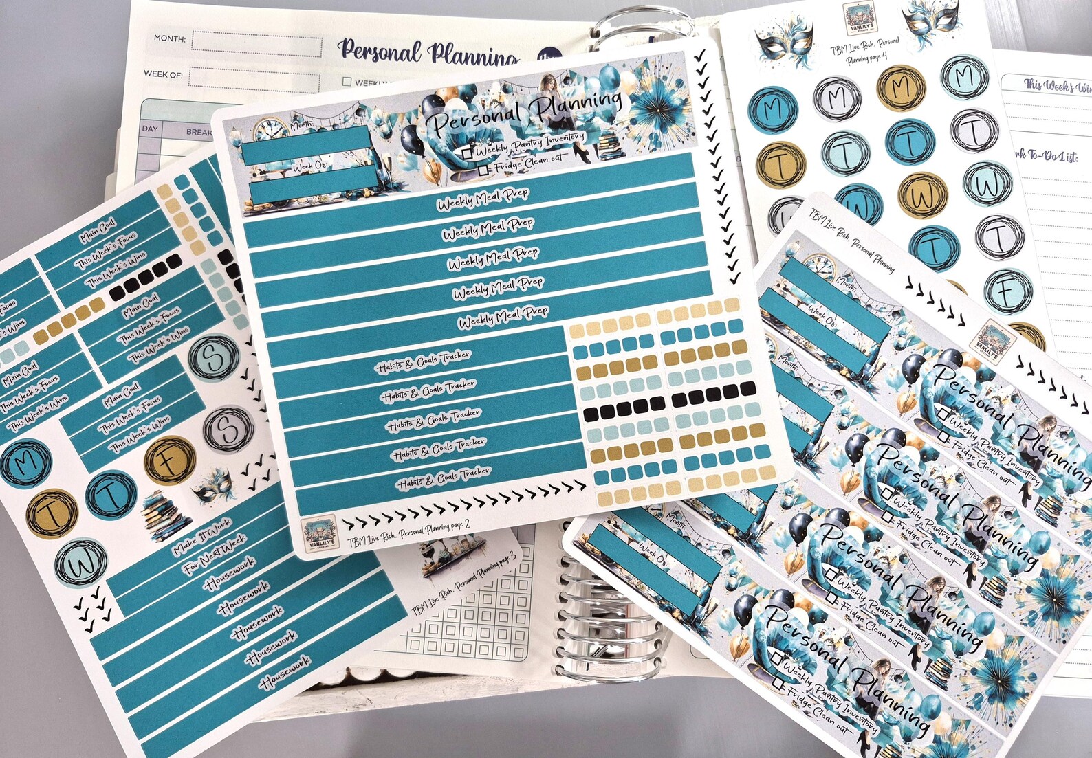 Vanlily's Monthly & Weekly Sticker Kit One-time Box for TBM Live Rich ...