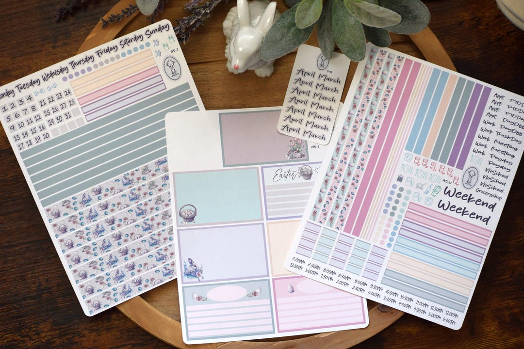 Plum Paper 7x9 Daily Weekly Planner Sticker Kit #3, Easter - Etsy