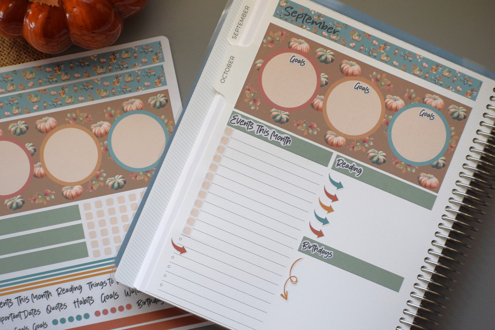 Plum Paper 7x9 Monthly Dashboard Planner Stickers, 14 Autumn Blue Truck ...