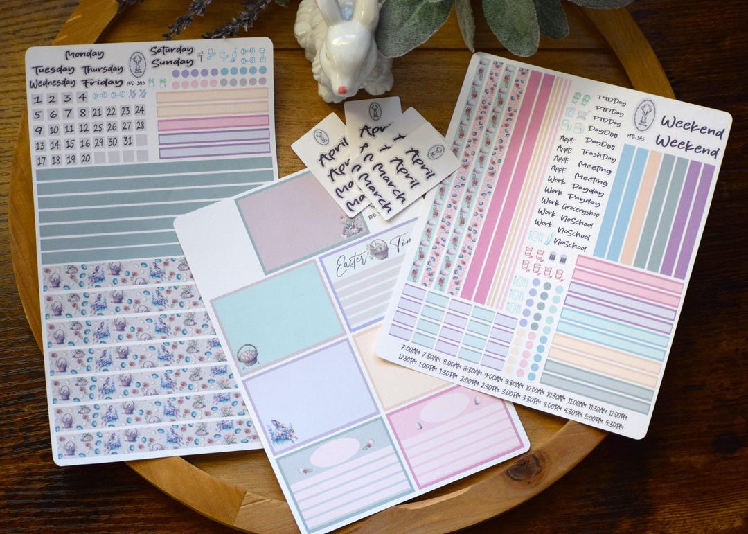 Plum Paper A5 Daily Weekly Planner Sticker Kit #3, Easter - Etsy
