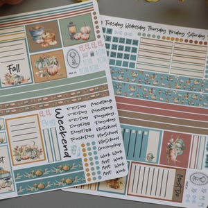 Plum Paper 7x9 Vertical Columns, Weekly Planner Sticker Kit #14 Autumn ...
