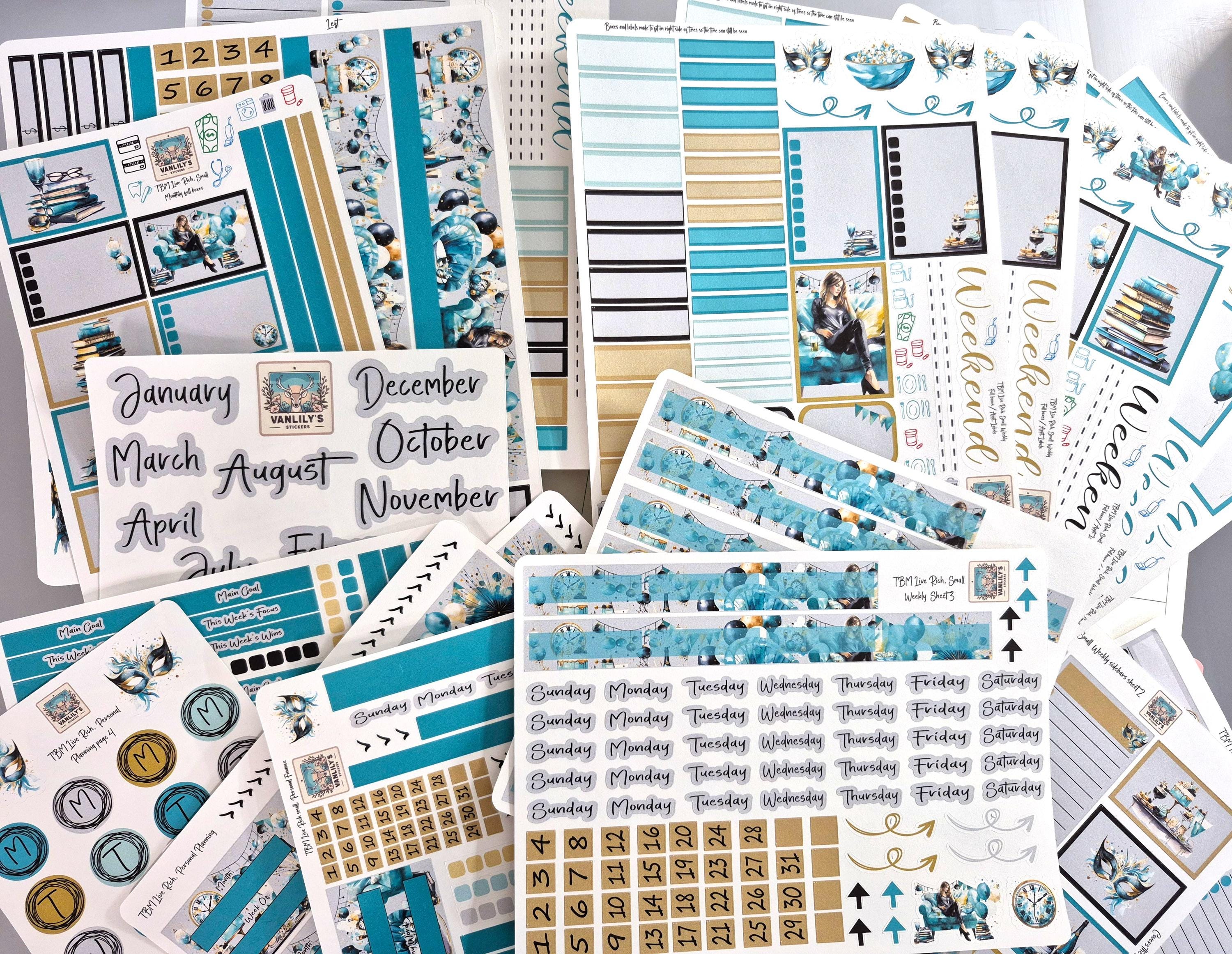 Vanlily's Monthly & Weekly Sticker Kit One-time Box for TBM Live Rich ...