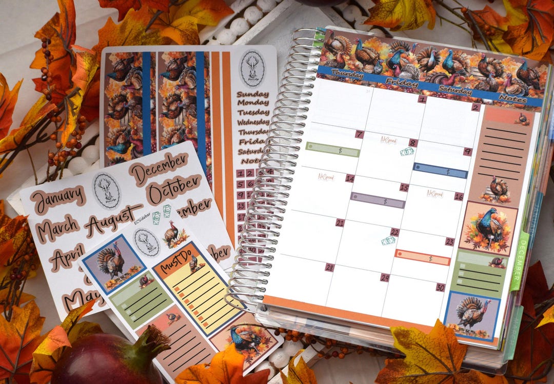 Monthly Header Planner Sticker Sheet for Erin Condren| TBM Live Rich ...