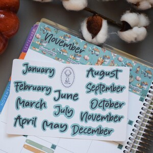 Month Script Stickers for Planners - Etsy