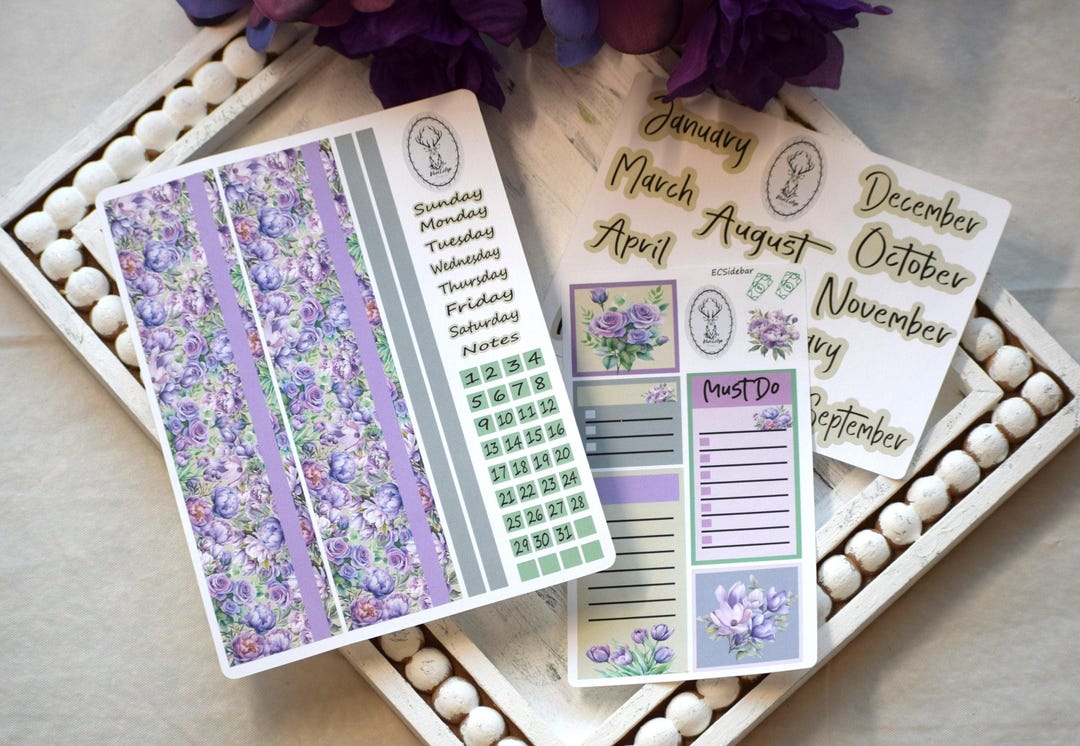 Monthly Header Planner Sticker Sheet for Erin Condren| TBM Live Rich ...