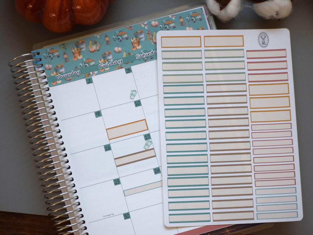 Month Labels Planner Sticker Sheet for Monthly Spread, Autumn Blue ...