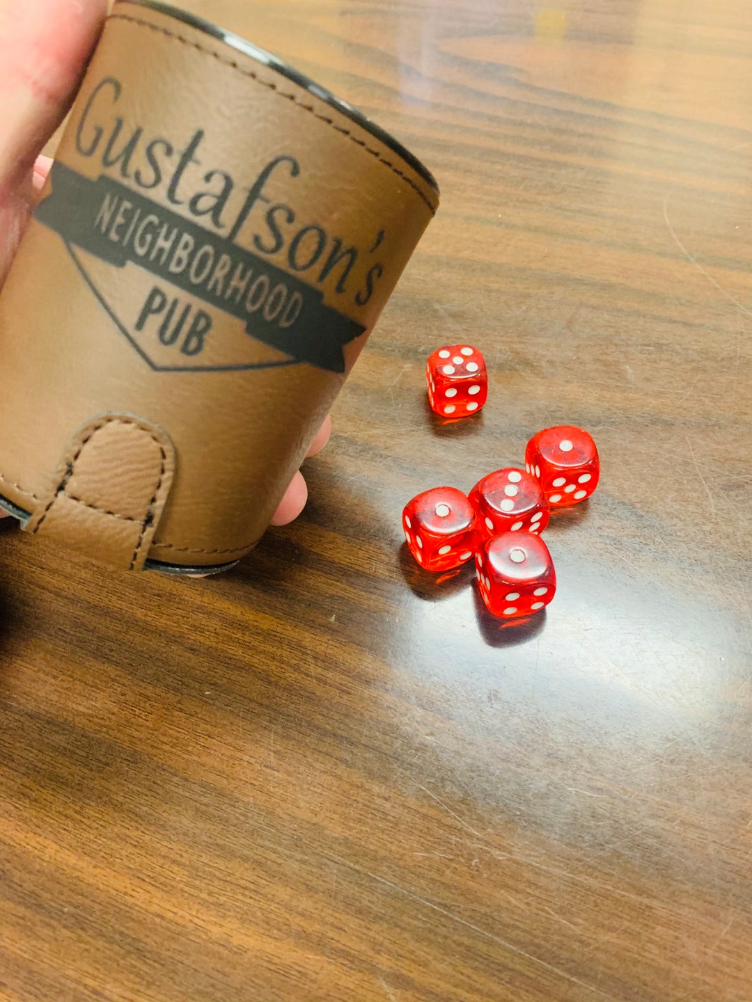 Personalized Leather Dice Shaker With Dice - Etsy