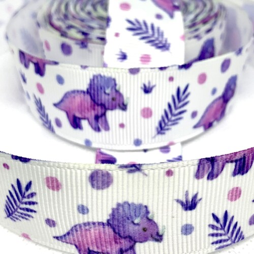 Dinosaur Watercolour Triceratops Grosgrain Ribbon 1 Yard - Etsy