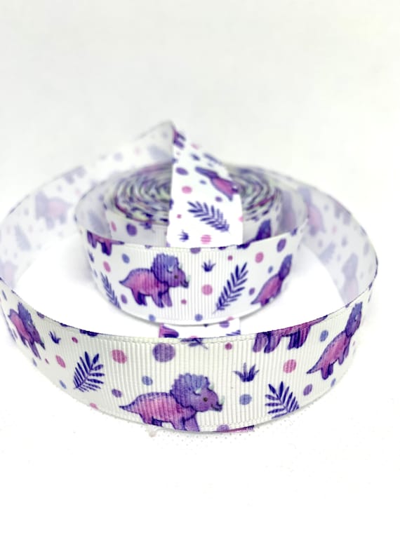 Dinosaur Watercolour Triceratops Grosgrain Ribbon 1 Yard | Etsy