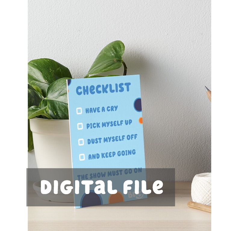A3 Crying Checklist Bluey Digital Download - Etsy