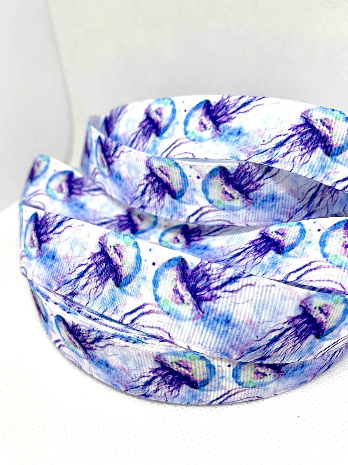 Sea Life Jellyfish Grosgrain Ribbon 1 Yard - Etsy