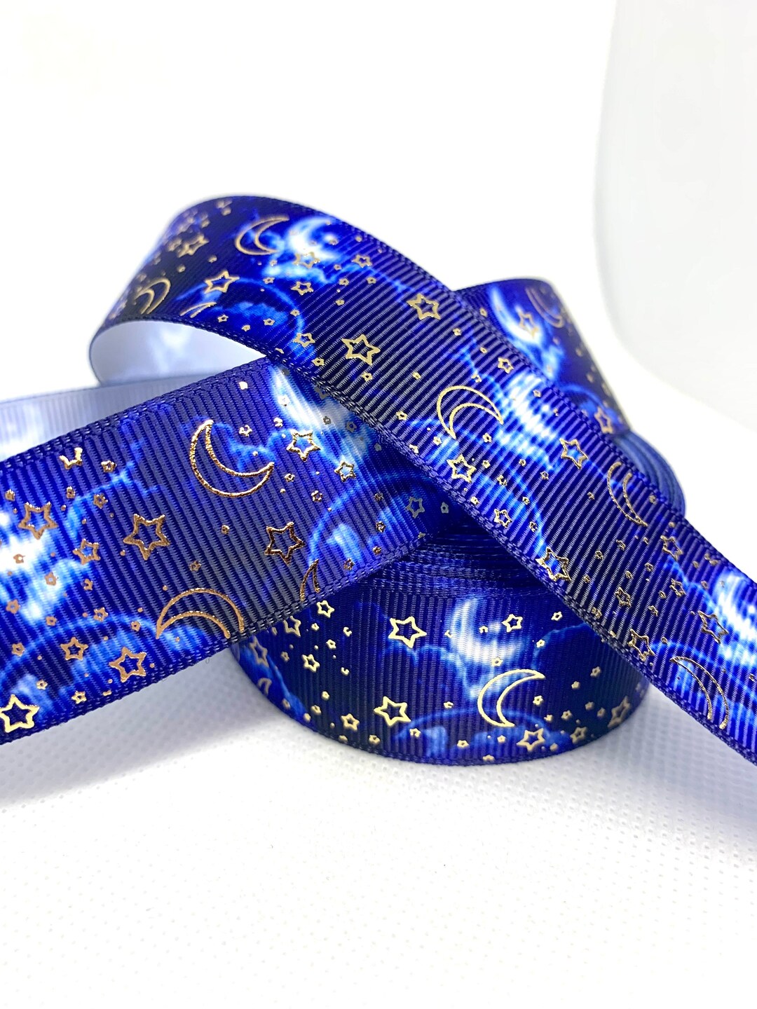 Gold Topped Dark Night Sky Space Grosgrain Ribbon 1 Yard 25mm - Etsy