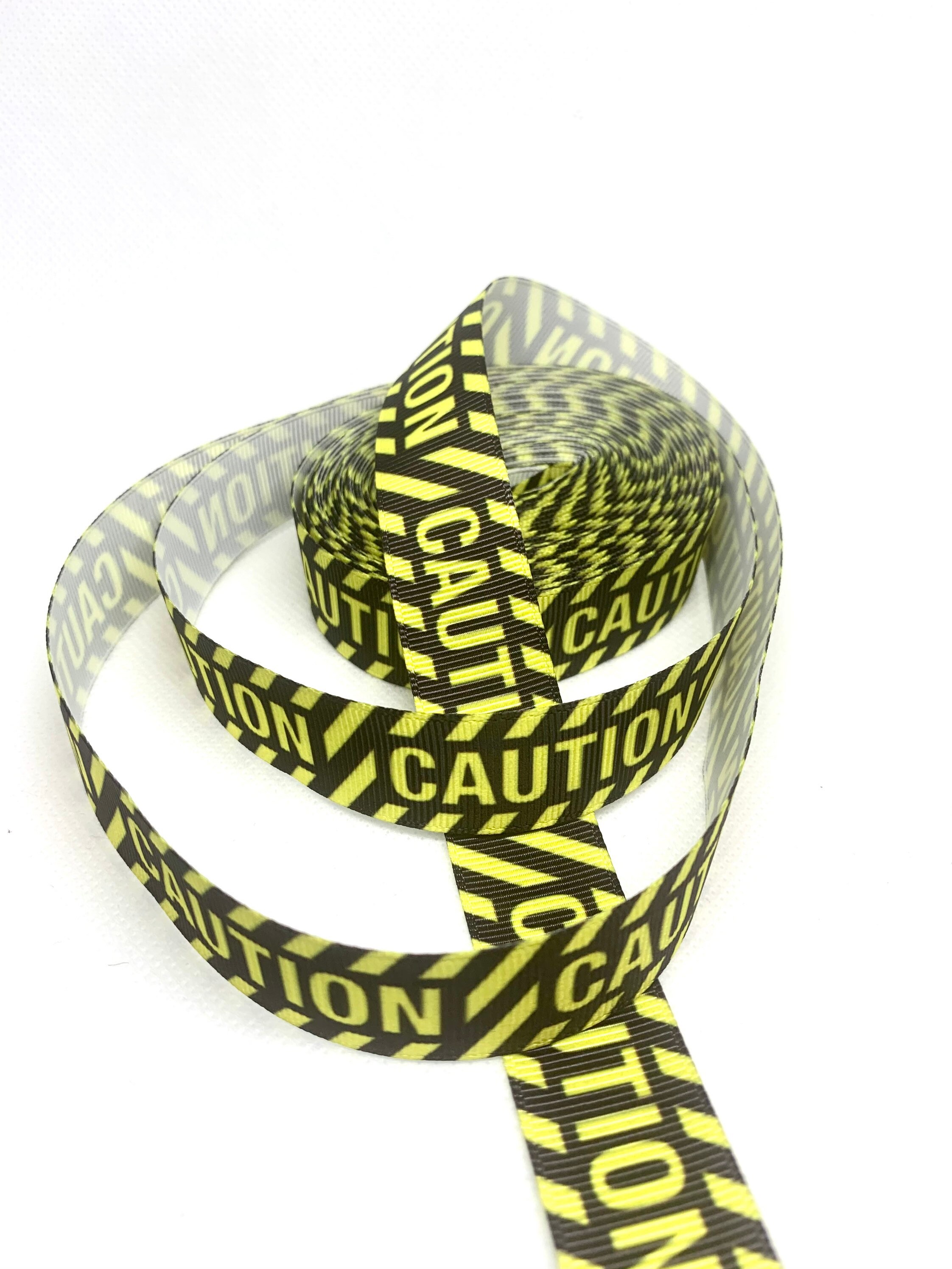 Caution Sign Grosgrain Ribbon - 22mm Wide - Sold by the Yard - Etsy