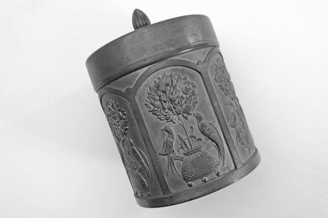 Vintage Pewter Container With Lid, Made in Germany by Eduard Scholl ...