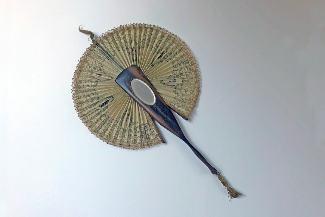 Antique Retractable Cockade Hand Fan c.1900s - Etsy