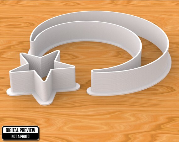 Star and Crescent Islamic Sign Symbol Cookie Cutter Selectable sizes ...