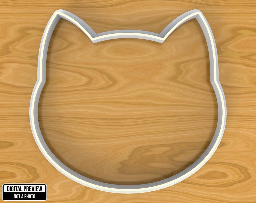 Cat Head Cookie Cutter, Selectable Sizes, Sharp Edge Upgrade, Polymer ...