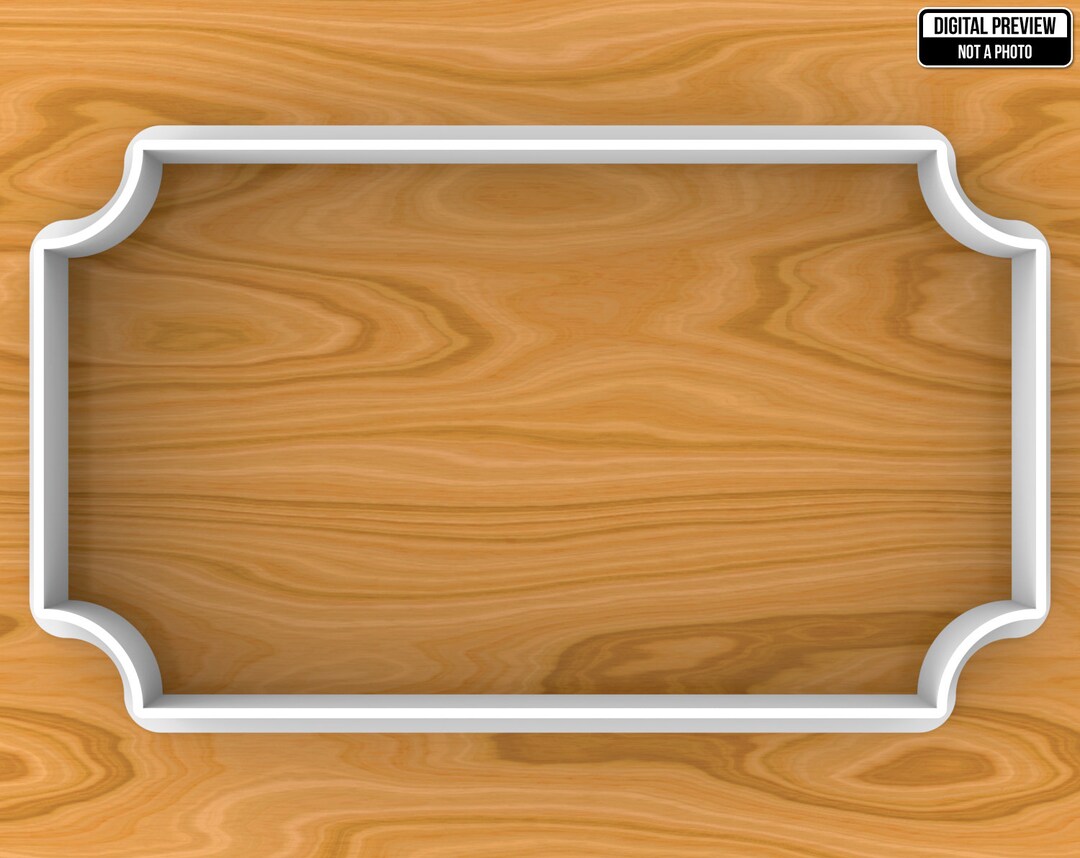Vintage Rounded Corners Plaque Frame Cookie Cutter, Selectable Sizes ...