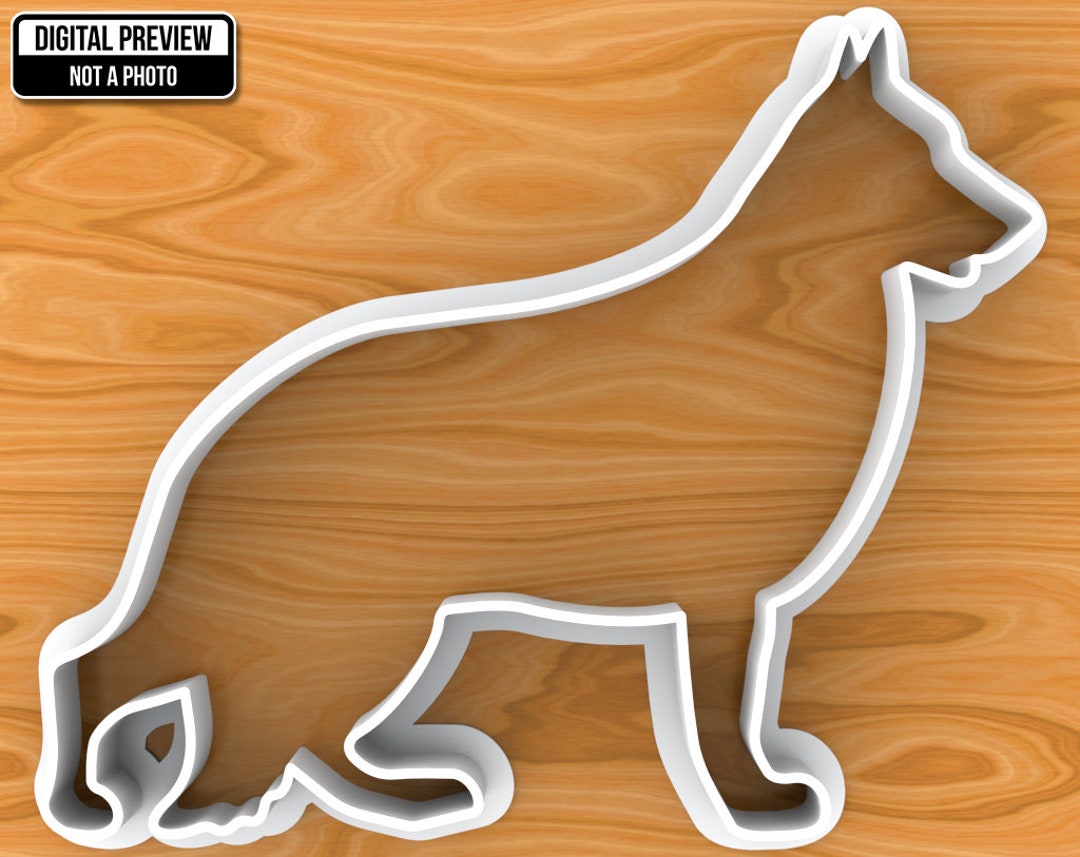 German Shepherd Dog Treat Cookie Cutter, Selectable Sizes, Sharp Edge ...