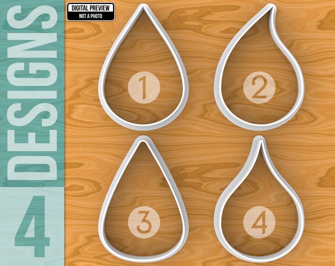 Water Drop Cookie Cutter Selectable Sizes and Designs Sharp - Etsy