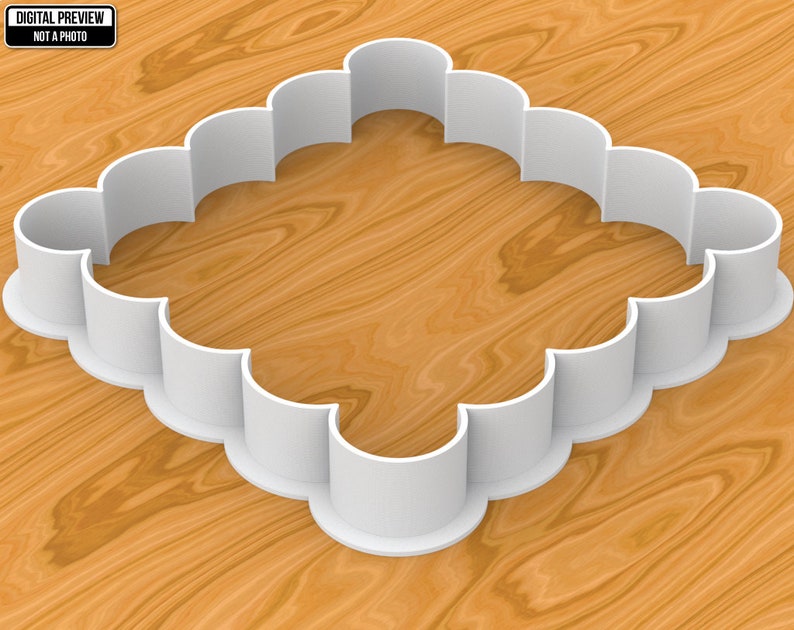 Scalloped Square Vintage Plaque Frame Cookie Fondant Cutter - Etsy