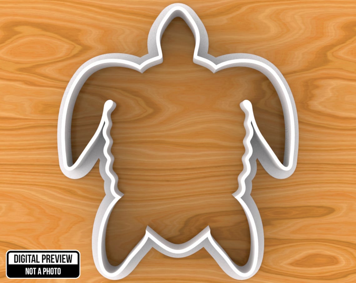 Sea Turtle Cookie Cutter Selectable Sizes Sharp Edge Upgrade | Etsy