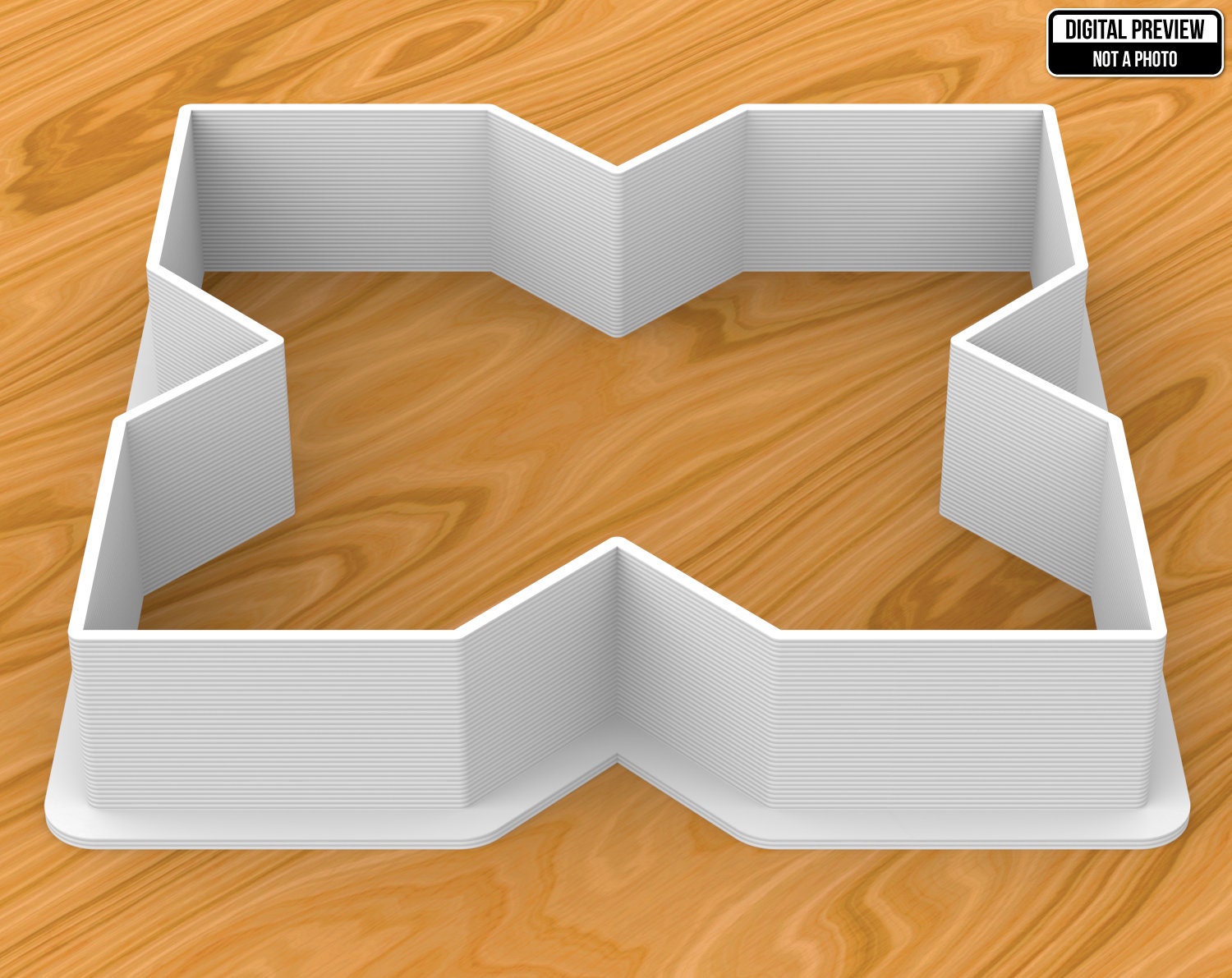 X Shaped Plaque Frame Cookie Cutter Selectable Sizes Sharp | Etsy