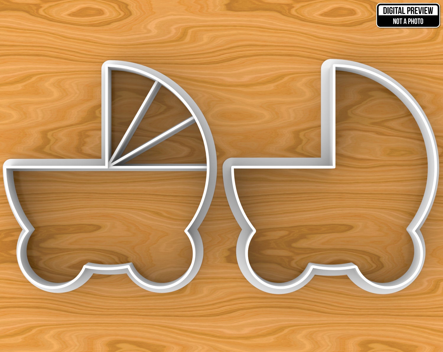 Baby Shower Pram Buggy Cookie Cutter Detailed or Outlined | Etsy