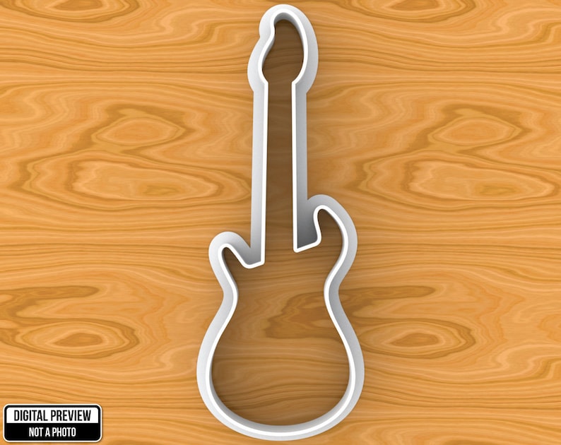 Electric Guitar Cookie Cutter Selectable Sizes Sharp Edge | Etsy