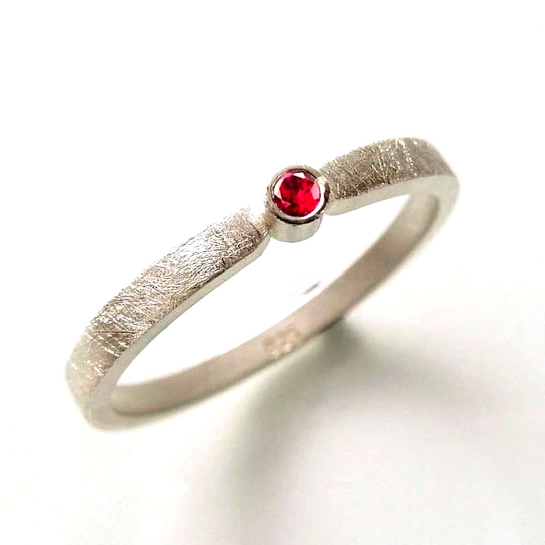 Engagement Ring With Ruby, Silver, Insert Ring, Insert Ring, Goldsmith ...