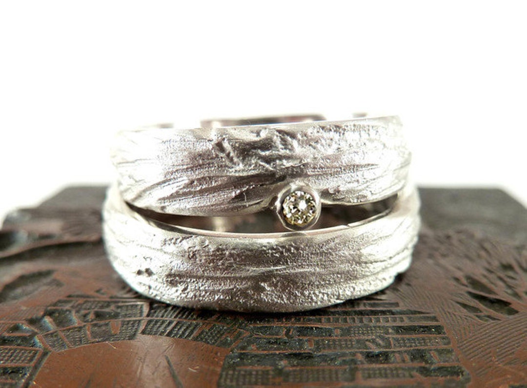 EHERINGE SET Silber mit Zirkonia, Trauringe aus Sterlingsilber mit ...