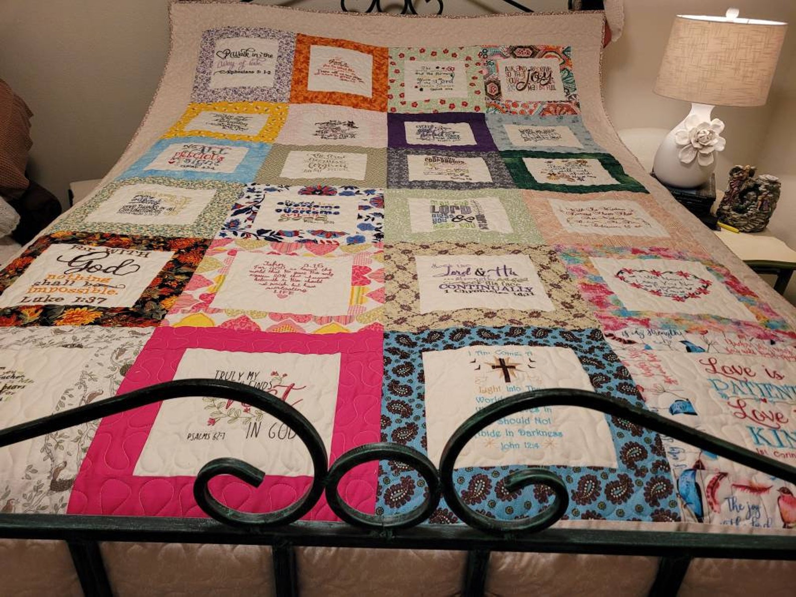 Embroidered Scripture Quilt Bible Verses Bible Blocks | Etsy