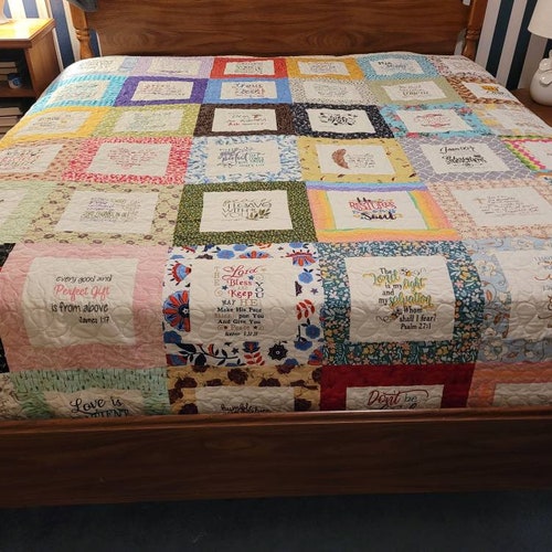 Embroidered Scripture Quilt Bible Verses Bible Blocks | Etsy