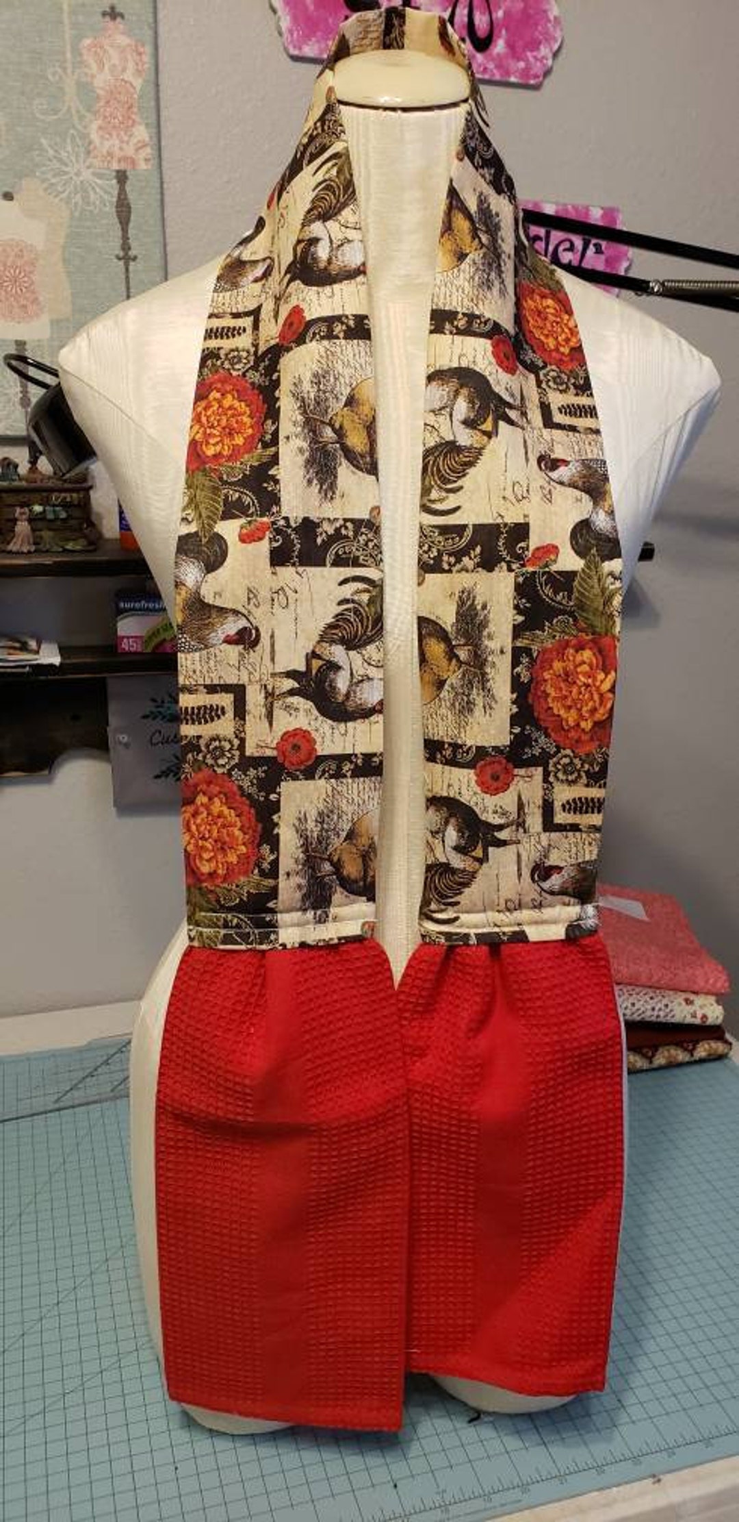 French Rooster Kitchen Neck Towel/cooking Scarf. - Etsy