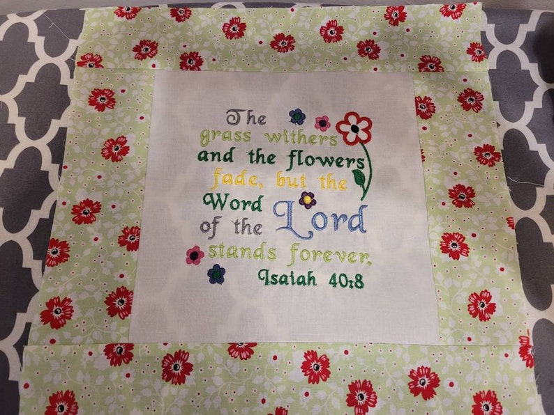 Embroidered Scripture Block....bible Verse, Quilts, Pillows, God's Word ...