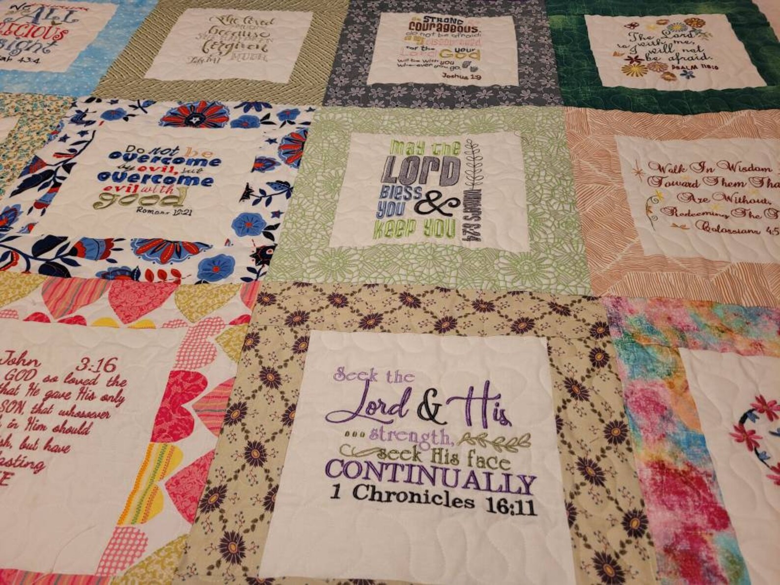 Embroidered Scripture Quilt Bible Verses Bible Blocks | Etsy