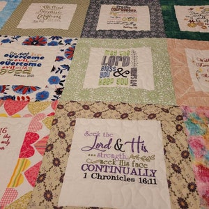 Embroidered Scripture Quilt Bible Verses Bible Blocks | Etsy