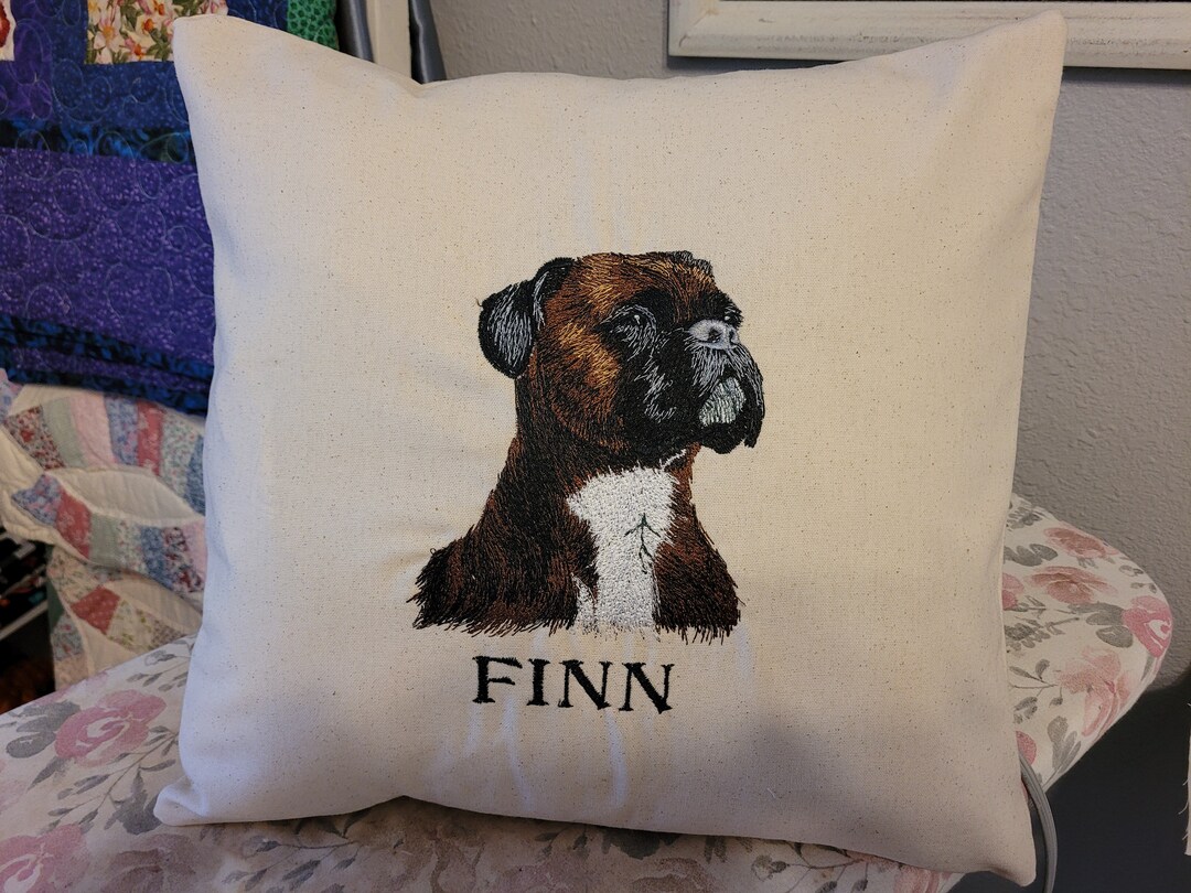 Embroidered Boxer Pillow Sham - Etsy