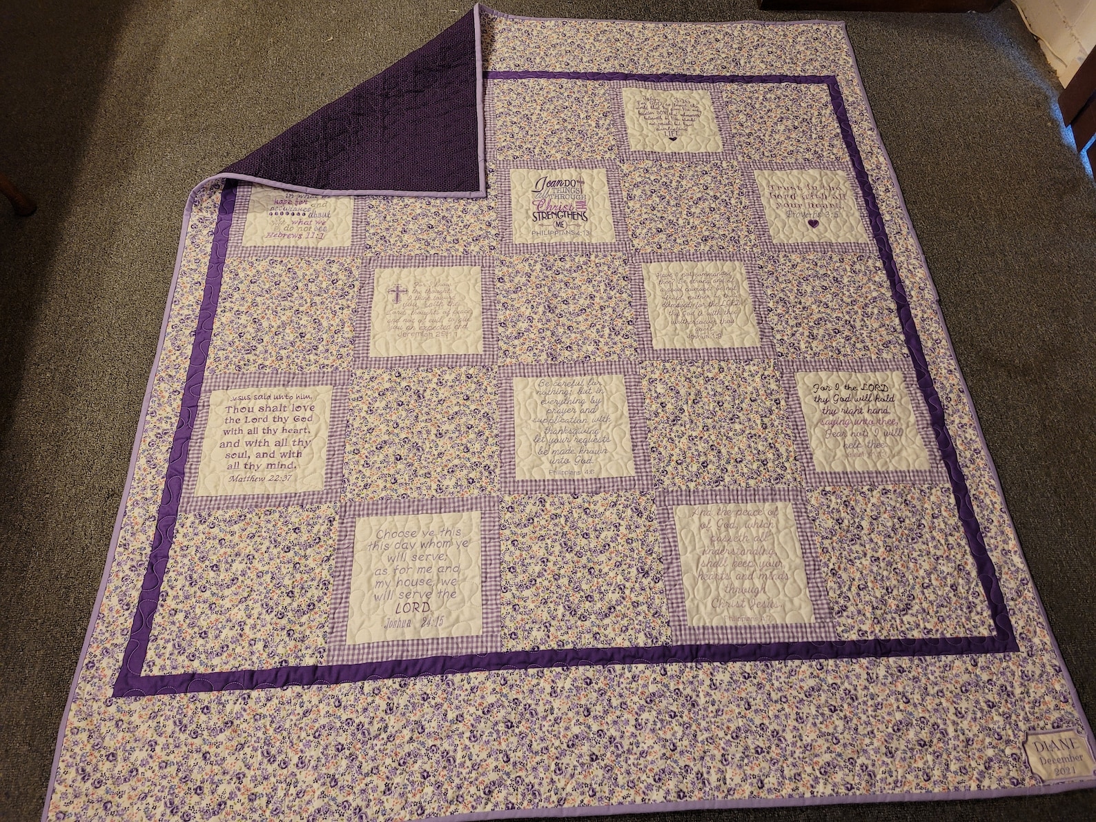 Custom Bible Verse Quilt Scriptures Chosen Colors God's - Etsy