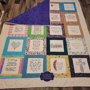 Embroidered Scripture Quilt, Bible Verses, Bible Blocks, Embroidery ...