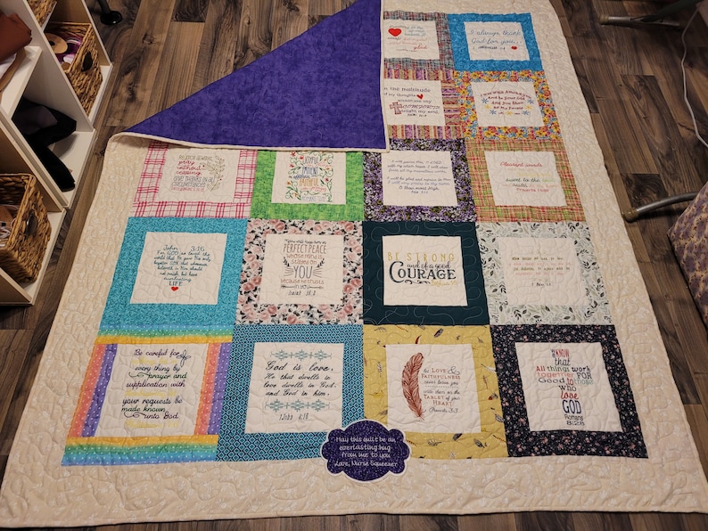 Embroidered Scripture Quilt Bible Verses Bible Blocks - Etsy