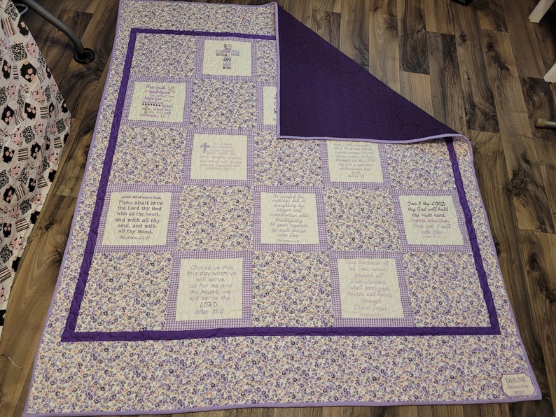 Custom Bible Verse Quilt, Scriptures, Chosen Colors, God's Holy Word ...