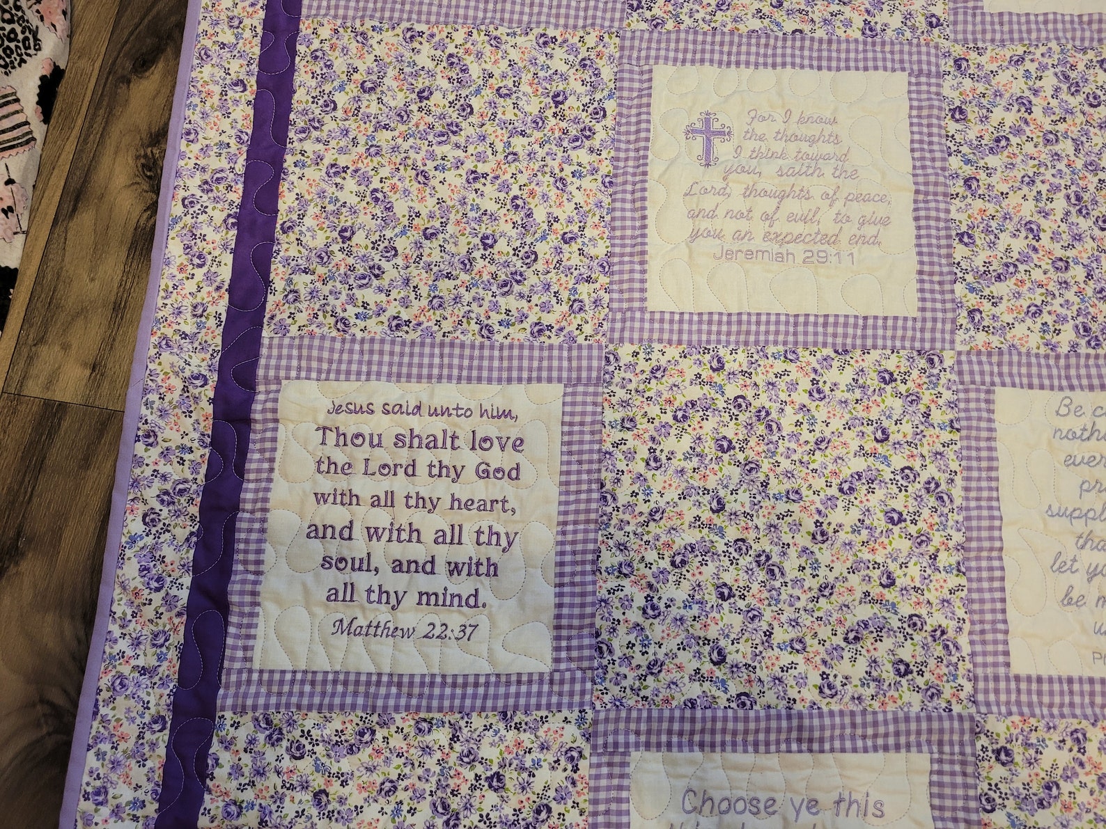 Custom Bible Verse Quilt, Scriptures, Chosen Colors, God's Holy Word ...