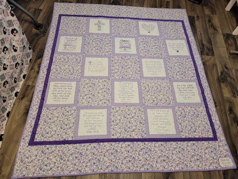Custom Bible Verse Quilt, Scriptures, Chosen Colors, God's Holy Word ...