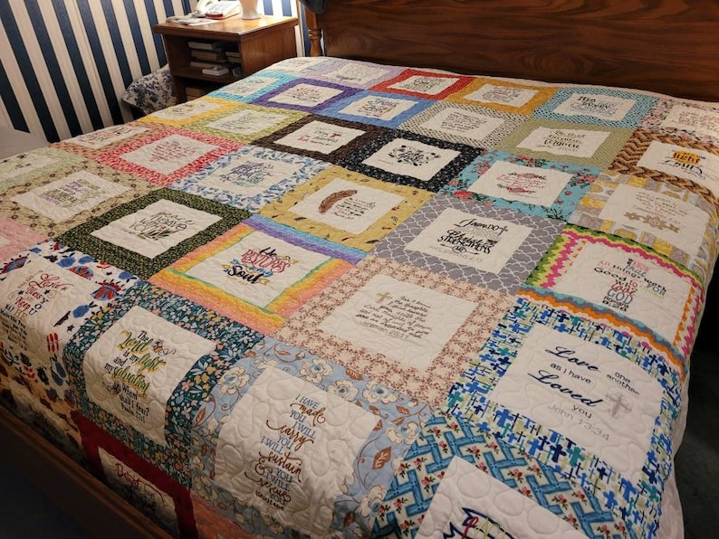 Embroidered Scripture Quilt Bible Verses Bible Blocks - Etsy Finland