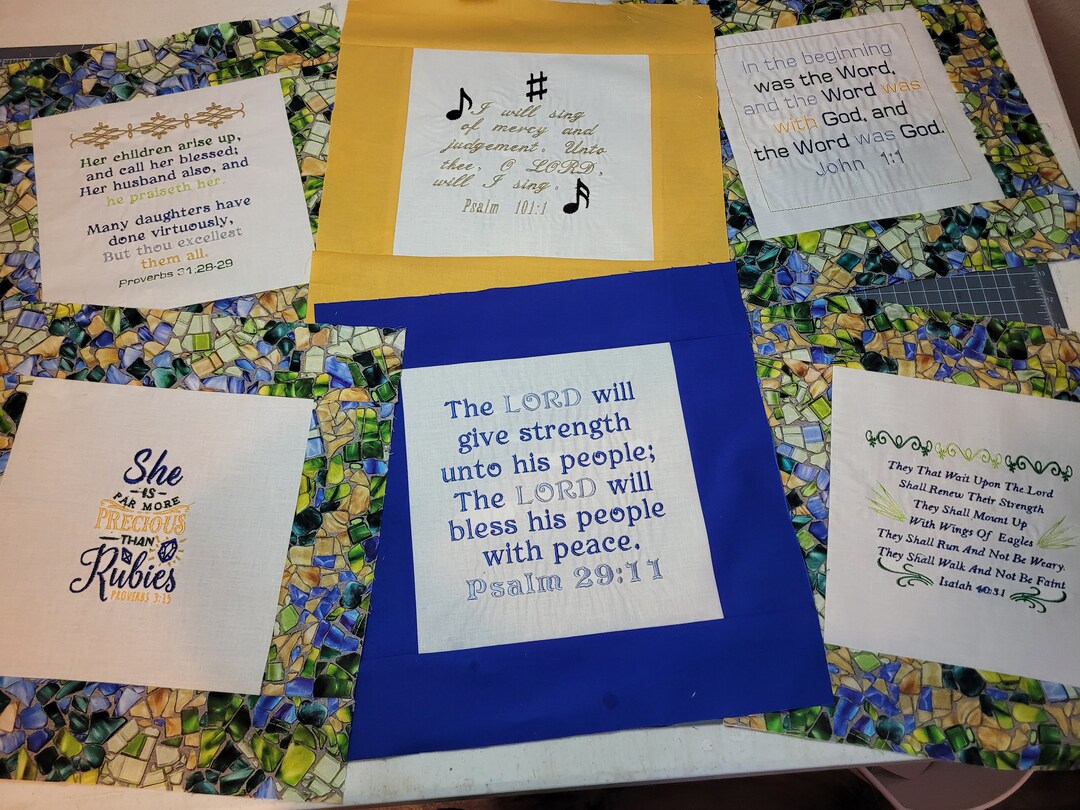 Embroidered Scripture Block....bible Verse, Quilts, Pillows, God's Word ...