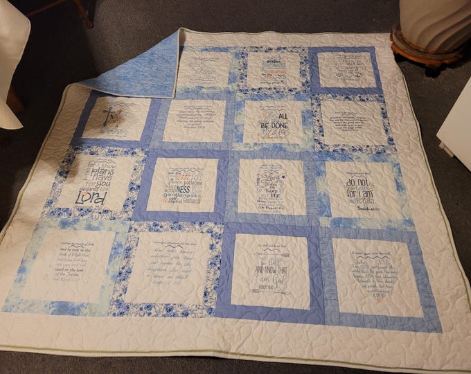Embroidered Scripture Quilt, Bible Verses, Bible Blocks, Embroidery ...