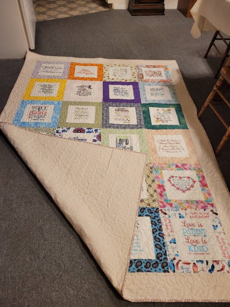 Embroidered Scripture Quilt Bible Verses Bible Blocks | Etsy