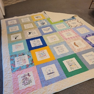 Embroidered Scripture Quilt, Bible Verses, Bible Blocks, Embroidery ...